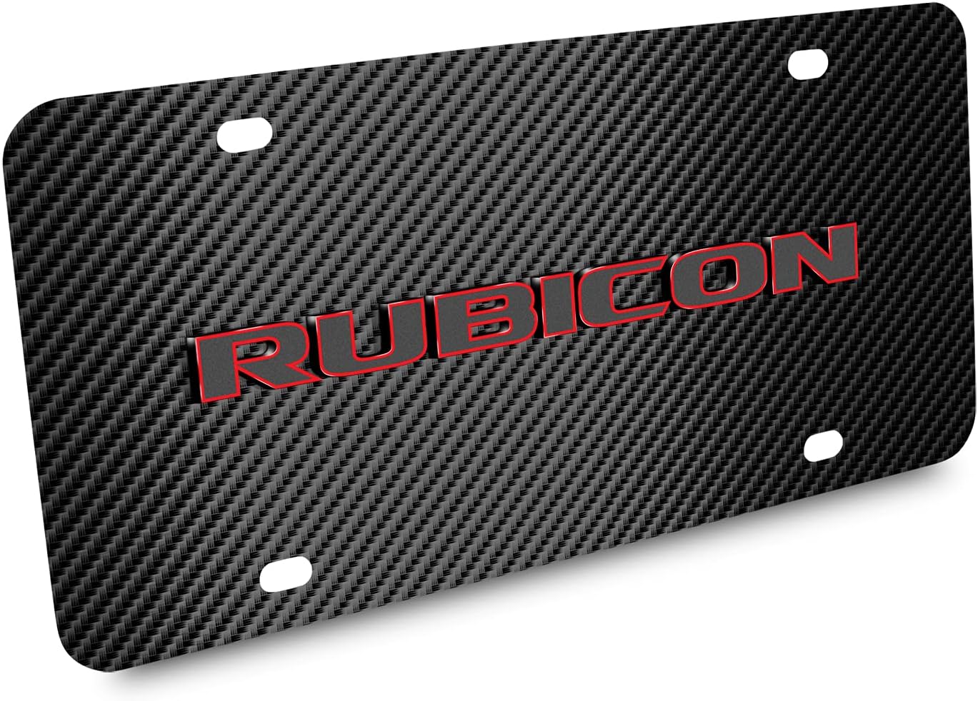 Amazon.com: iPick Image for Jeep Rubicon 3D Logo Red Edge Black Carbon ...