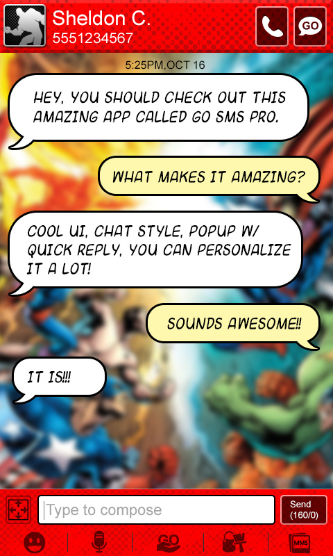 Superhero Comic Book SMS Theme - App on Amazon Appstore