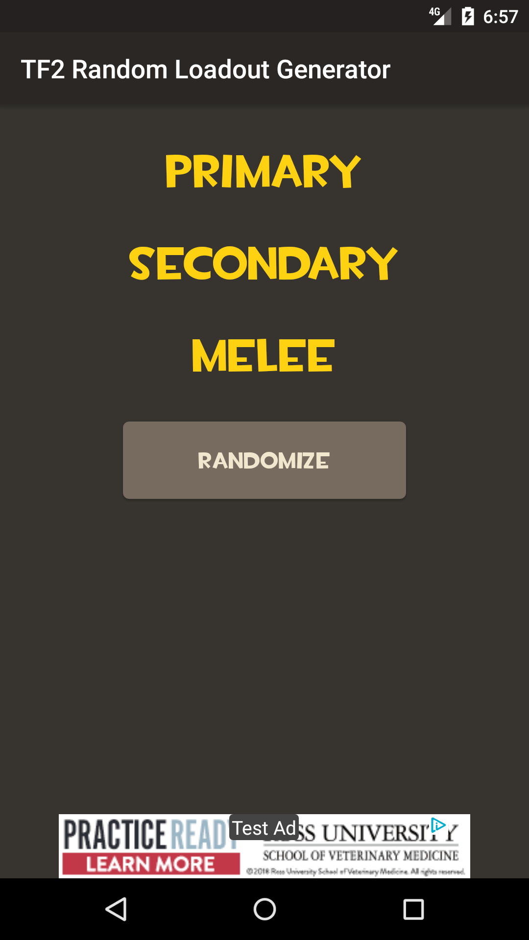 Aplicación TF2 Random Loadout Generator en Amazon Appstore