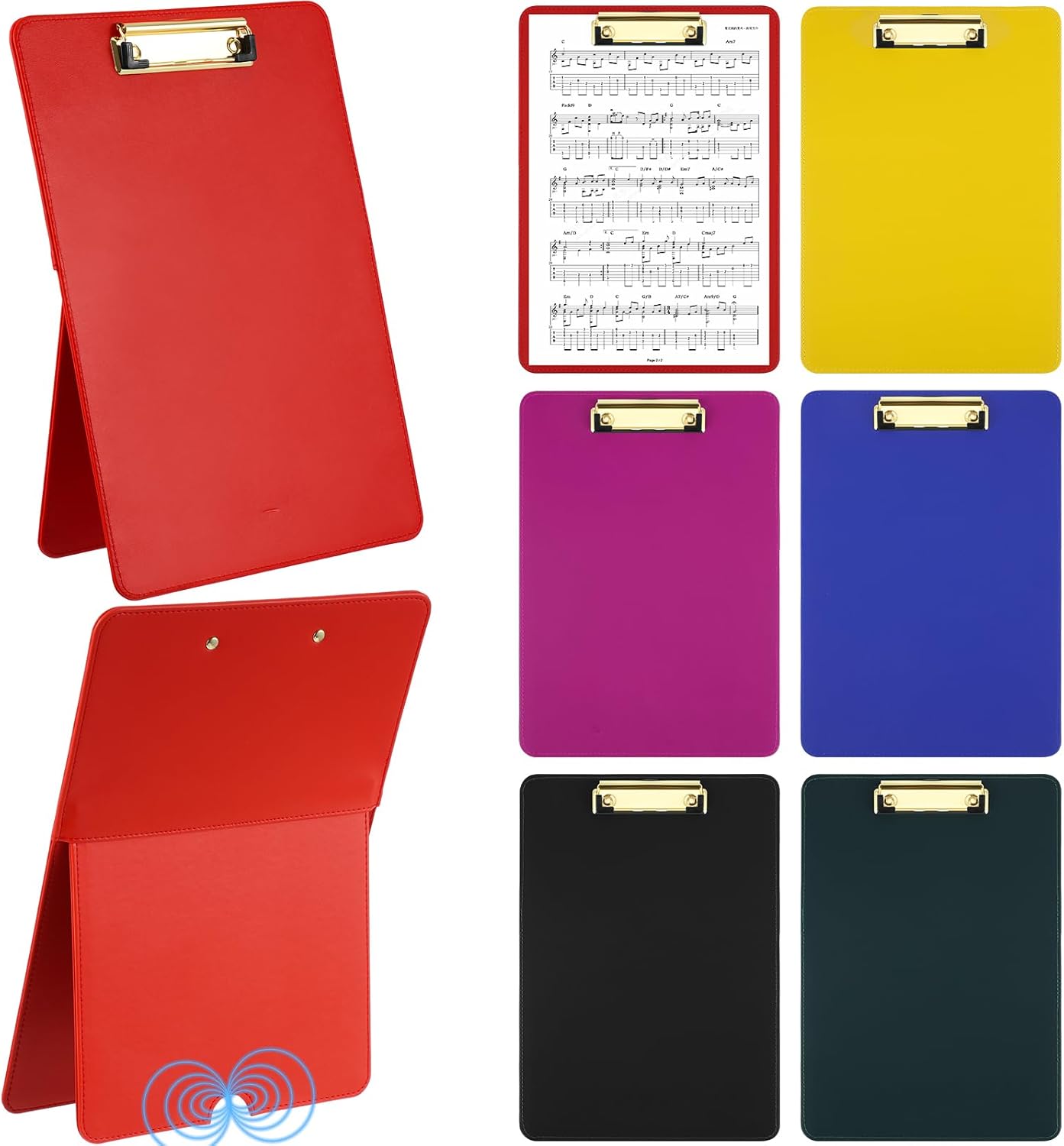 Amazon.com : ReliThick 6 Pcs Magnetic Standing Clipboard Paper Holder ...