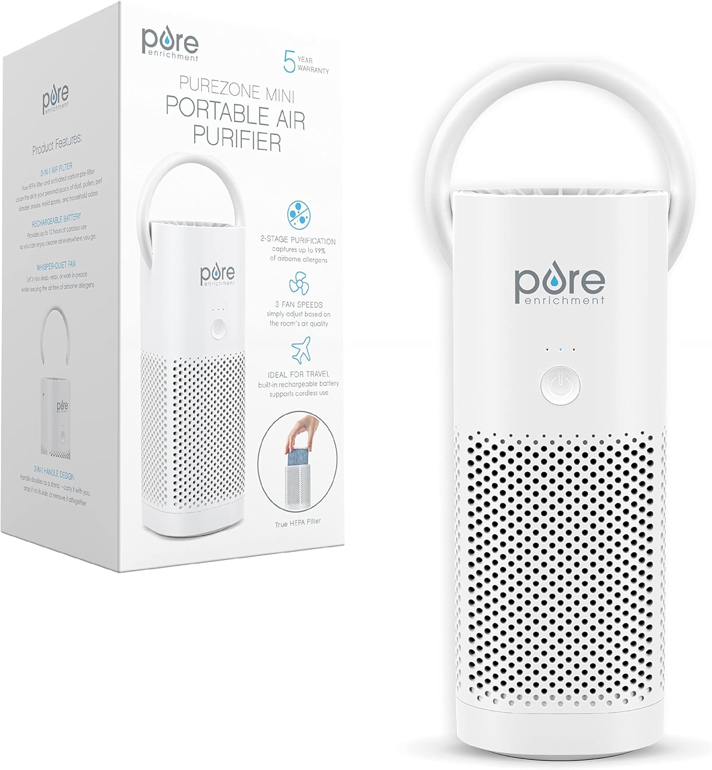 Amazon.com: True HEPA Small & Portable Air Purifier for On-The-Go Use