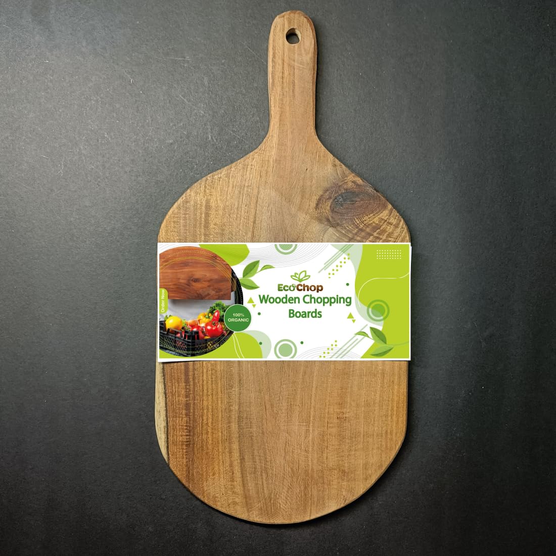 Buy EcoChop Single Block Wooden Chopping Board, Cutting Board, Serving ...