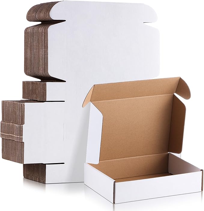 Amazon.com: Qilery 60 Pcs Shipping Boxes Small Corrugated Cardboard Box ...