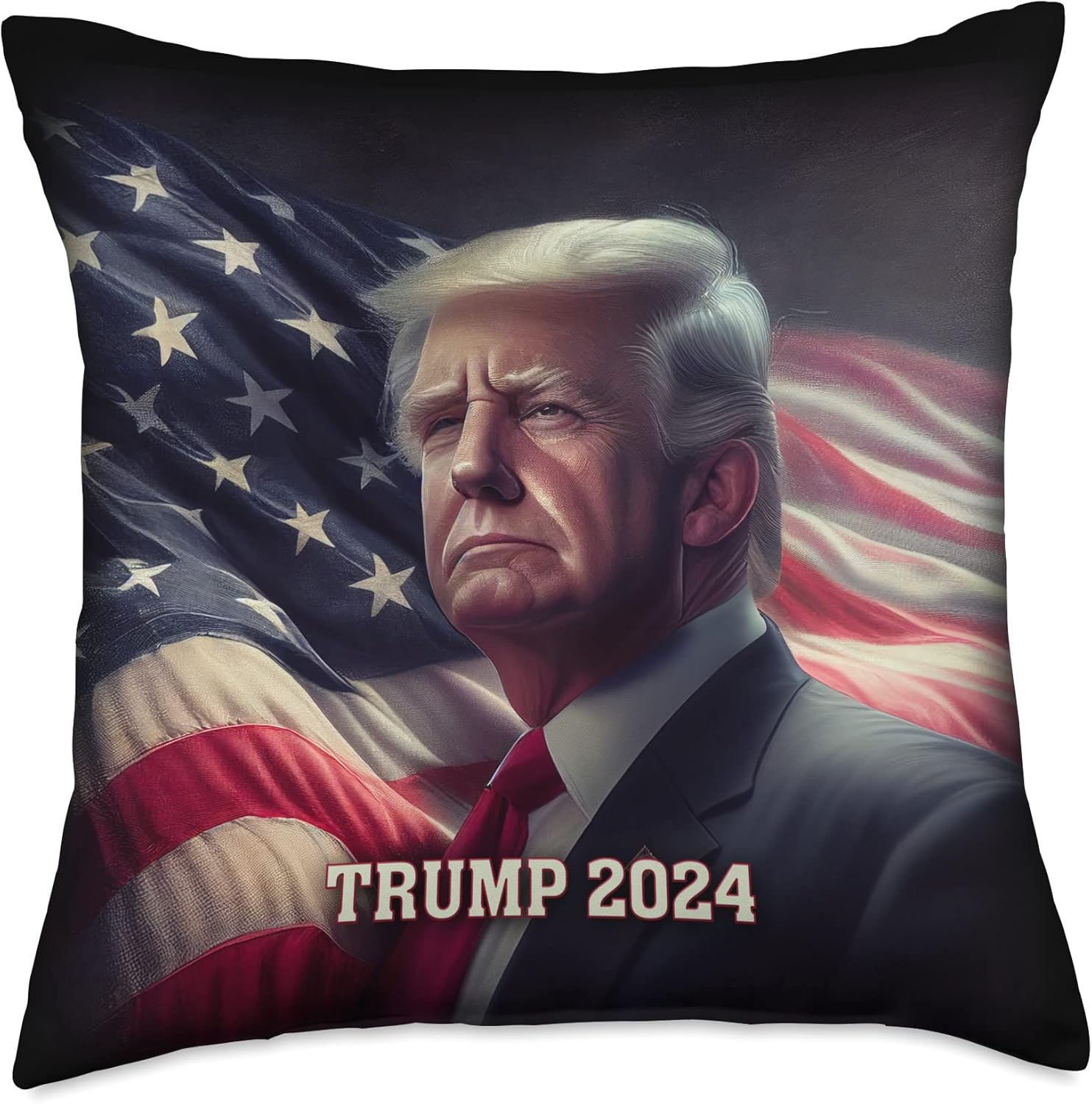 Amazon.com: Donald Trump American Flag Illustration - Proud Republican ...