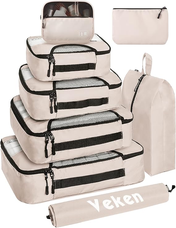 Amazon.com: 8 Set of Various Colored Packing Cubes in 4 Sizes (Extra ...