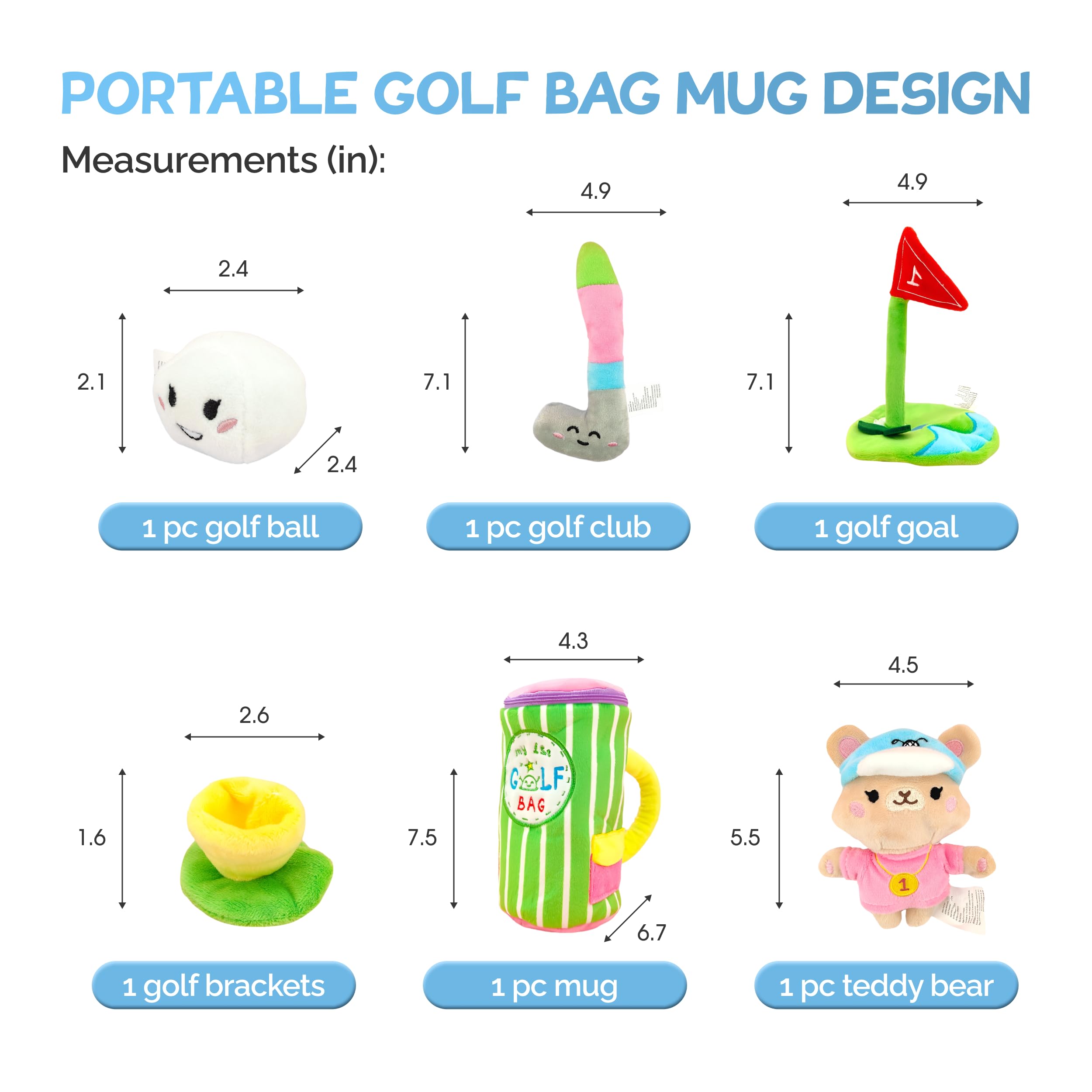 Snapklik.com : My First Golf Bag Gift Set, Baby Golf Toy 0-3 Years, 6 ...