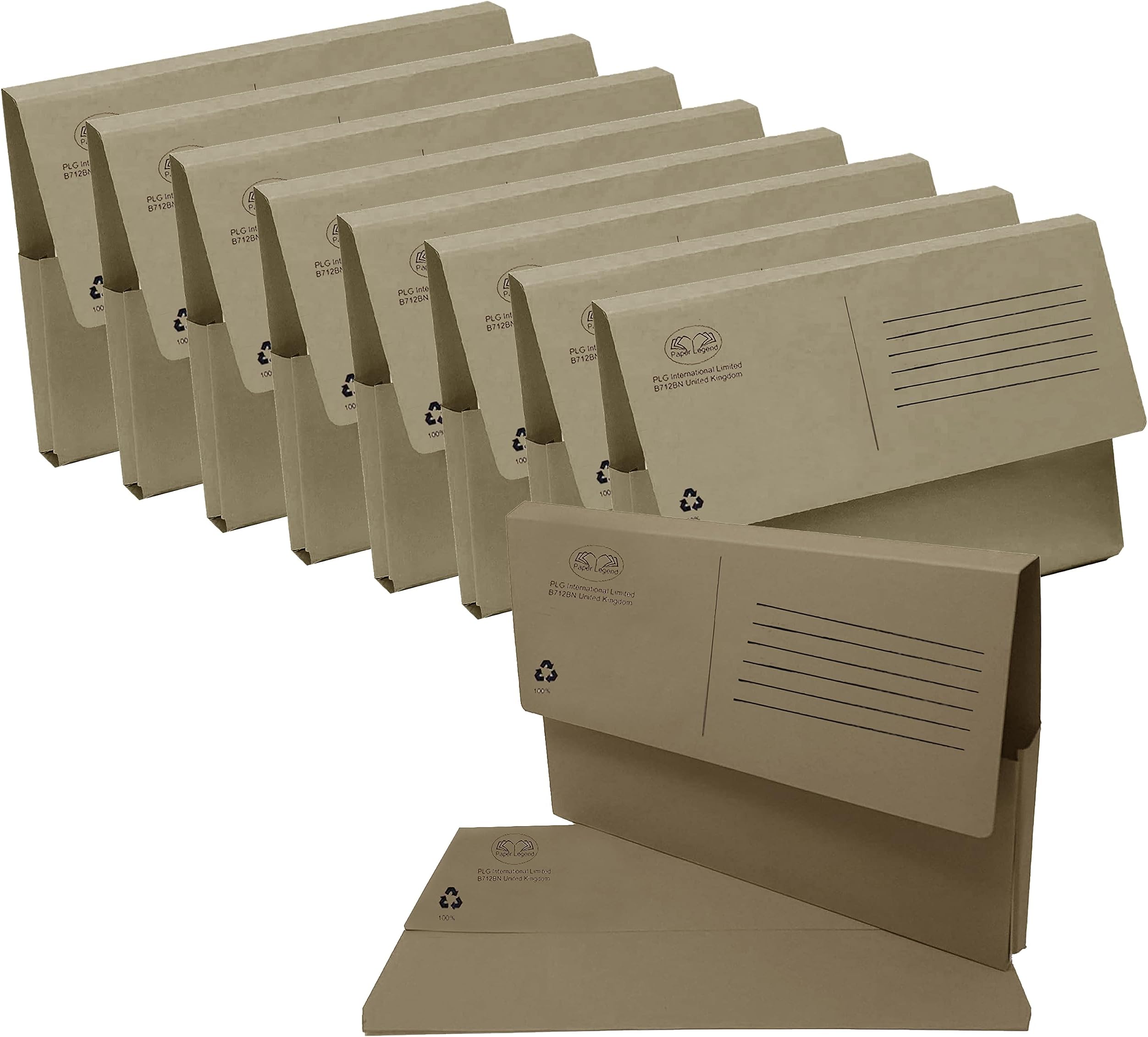 10 Pcs A4 Kraft Document Wallets with Half Flap Brown Cardboard ...