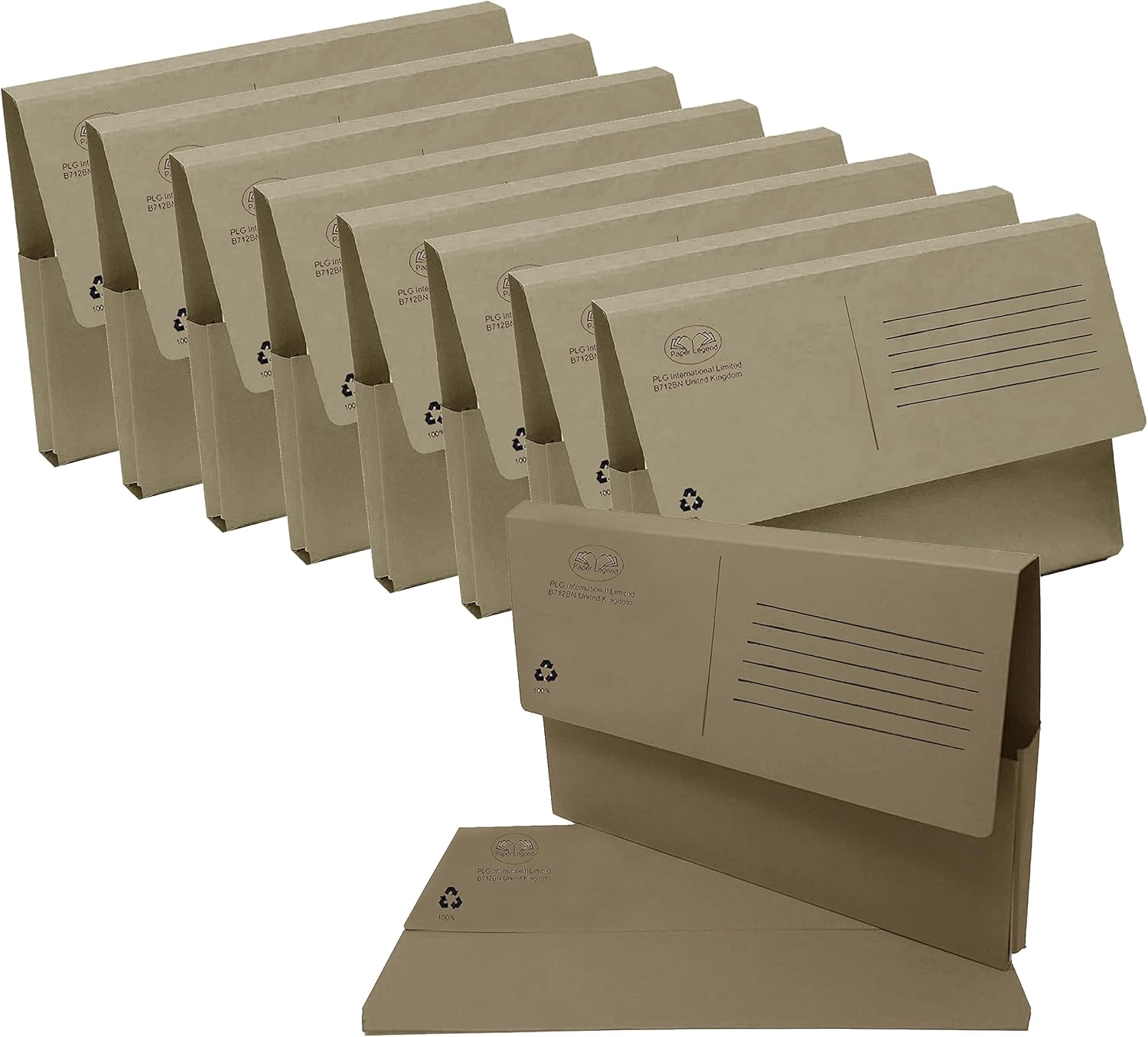 10 Pcs A4 Kraft Document Wallets with Half Flap Brown Cardboard ...