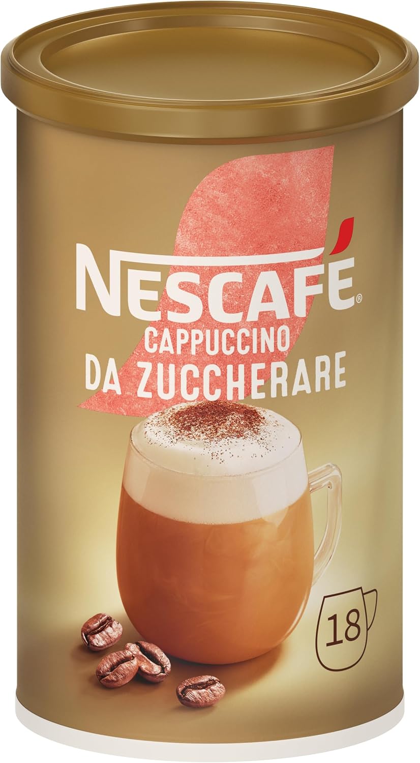 NESCAFÉ Cappuccino Solubile da Zuccherare, Barattolo 225g : Amazon.it ...