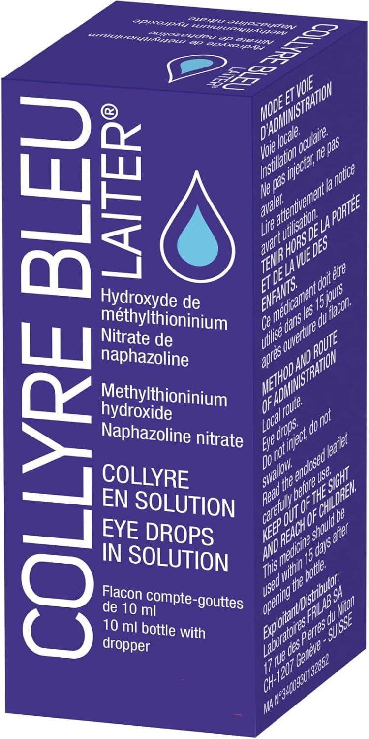 ORIGINAL Collyre Bleu Blue Laiter Eye Drop - 10ml - New Packaging, Same ...