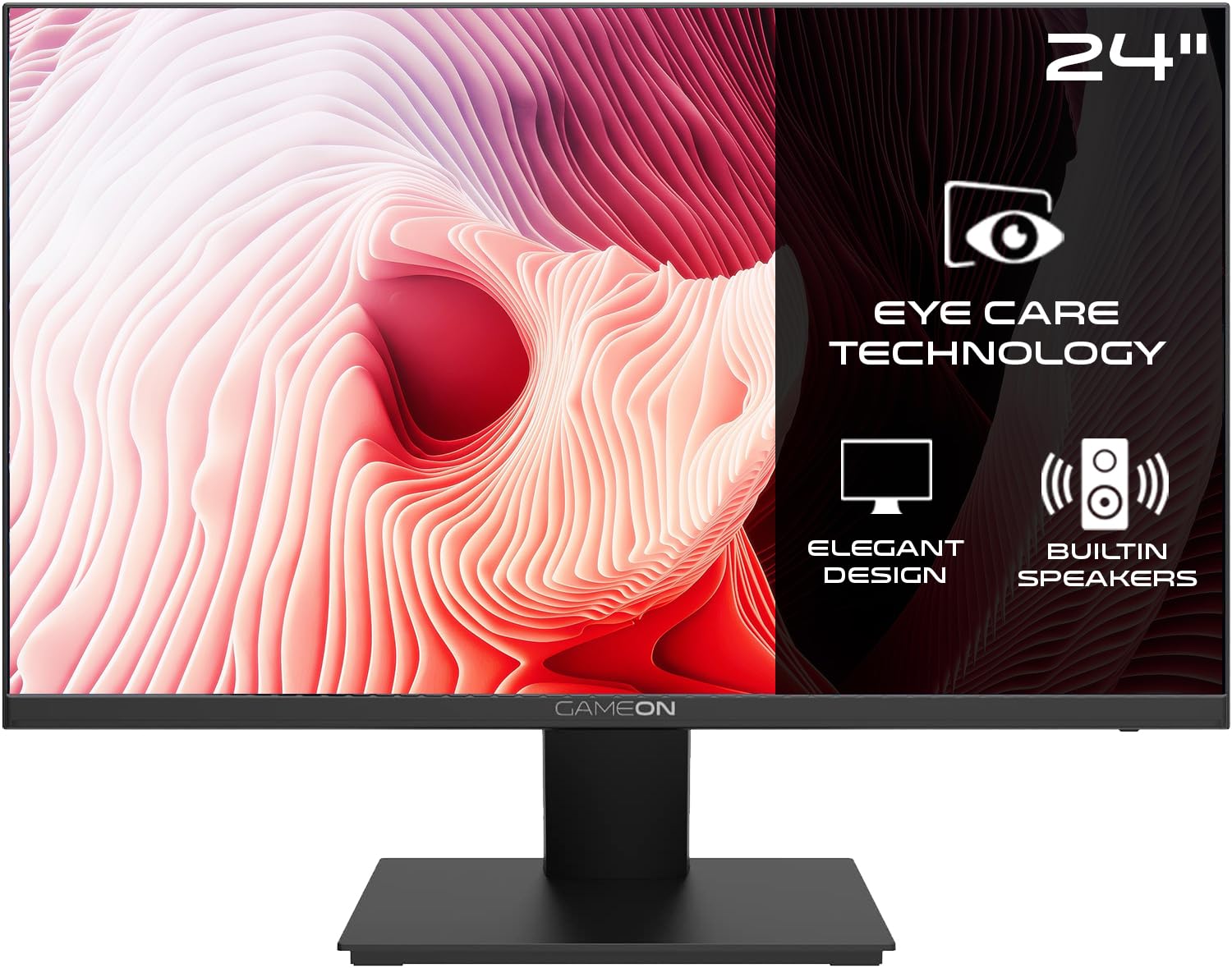 GAMEON 24 inch monitor, Full HD 1920x1080p HDMI and VGA with Ergonomic ...