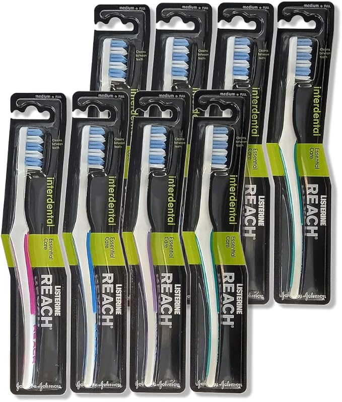REACH Essential Care Interdental Medium Toothbrush, Single Pack x 8 ...