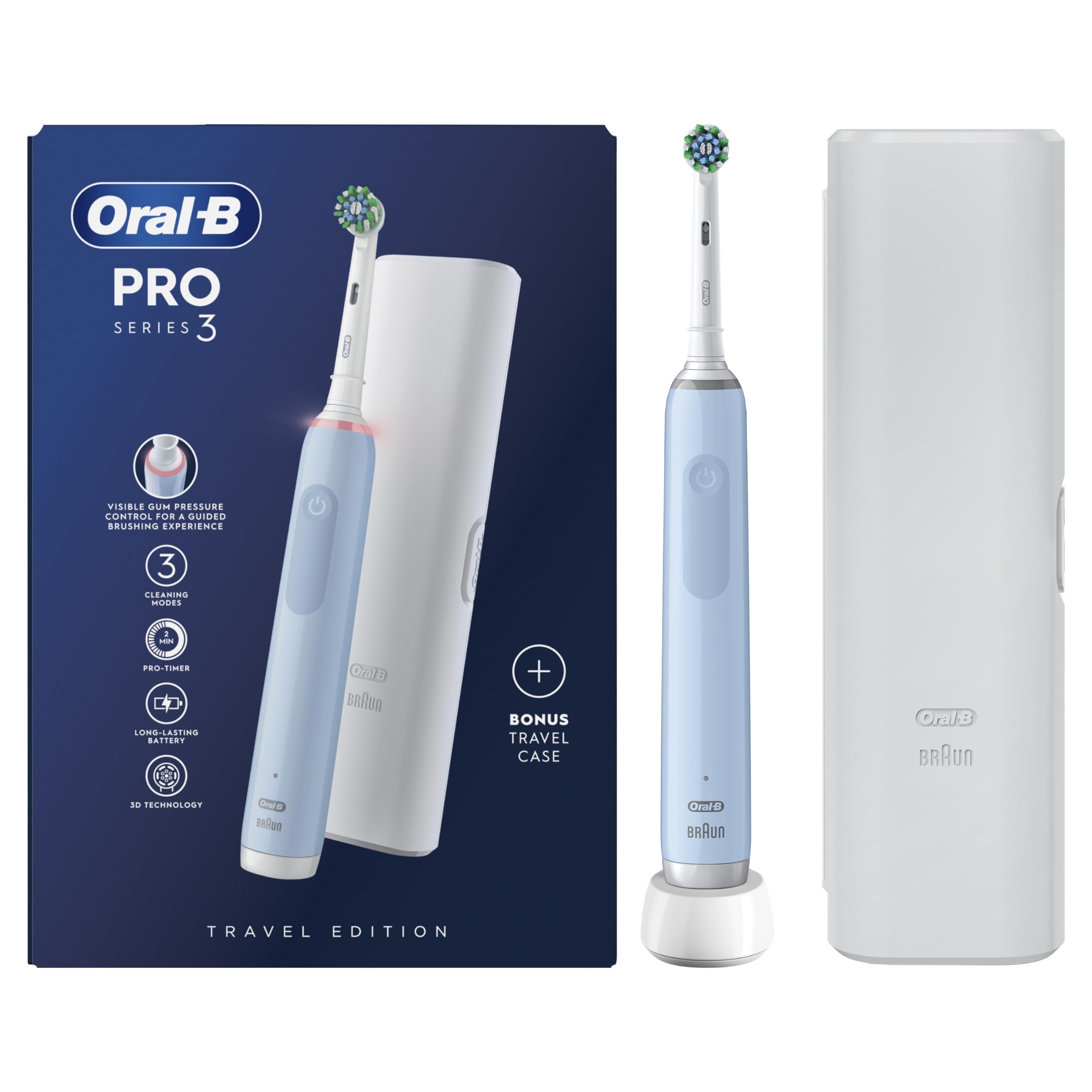 Oral-B Pro Series 3 Blue Electric Toothbrush, 1 Toothbrush Head, 1 ...