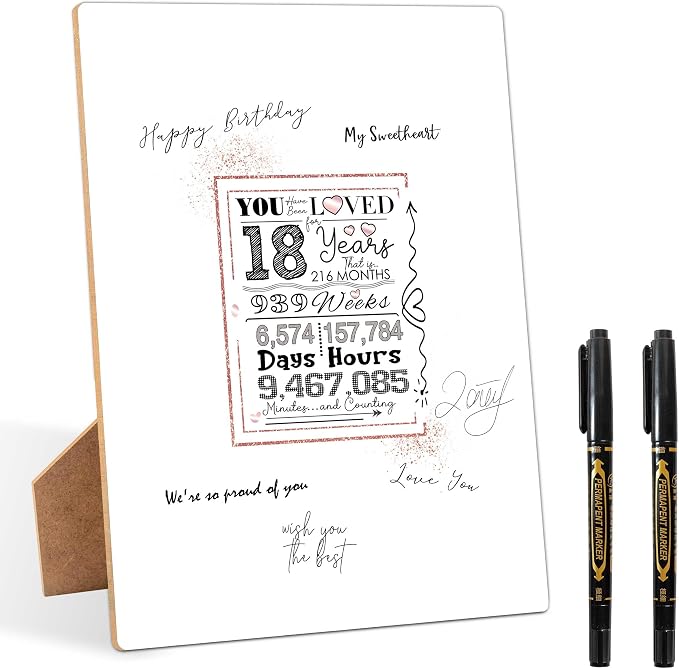Amazon.com: Woukaup Birthday Sweet Guest Book Alternative, 18th ...