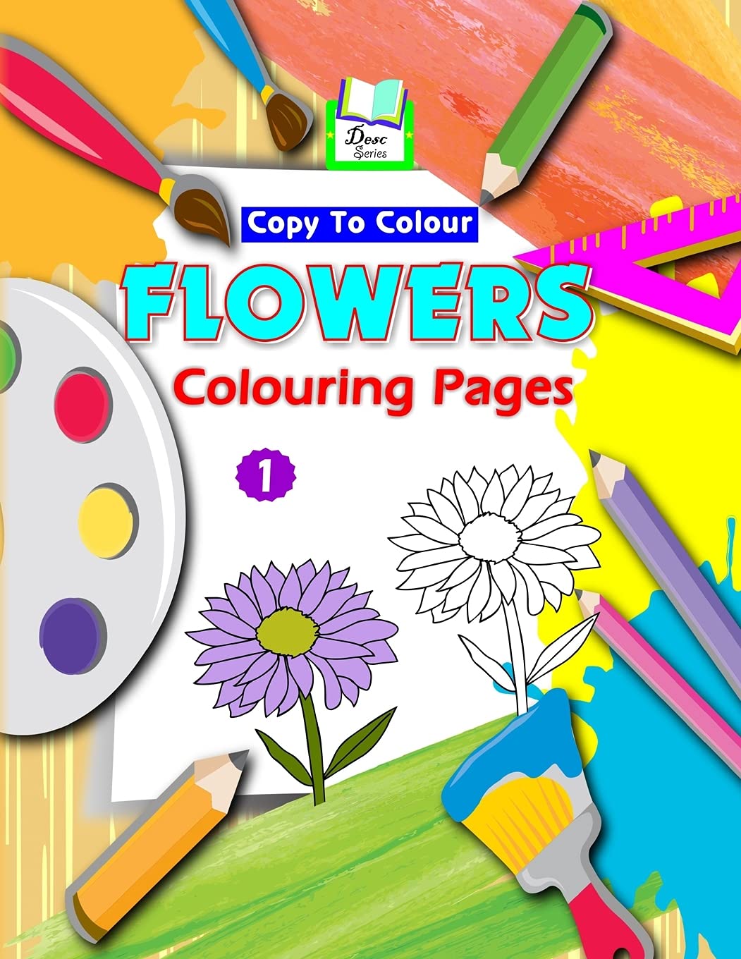Copy To Colour Flowers Colouring Pages: Volume 1: Amazon.co.uk: Board ...