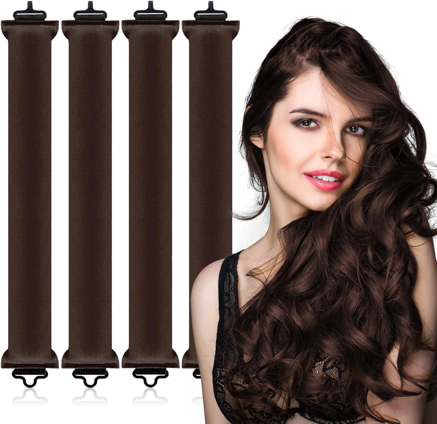 Heatless Curls, 4Pcs Heatless Hair Curler Blowout Rods, Overnight Curls ...