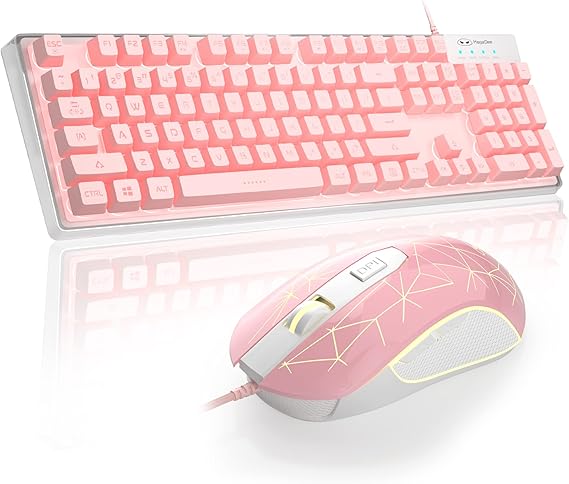 Amazon.com: Gaming Keyboard and Mouse Combo, K1 7 Colors LED Backlit ...