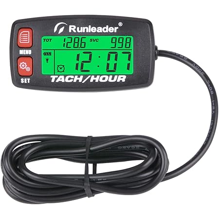 Engine Hour Meter Boat Inductive Tachometer Gauge Backlit Digital ...