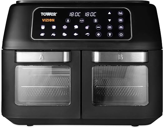 Tower T17102 Vortx Vizion Dual Compartment Air Fryer Oven with Digital ...