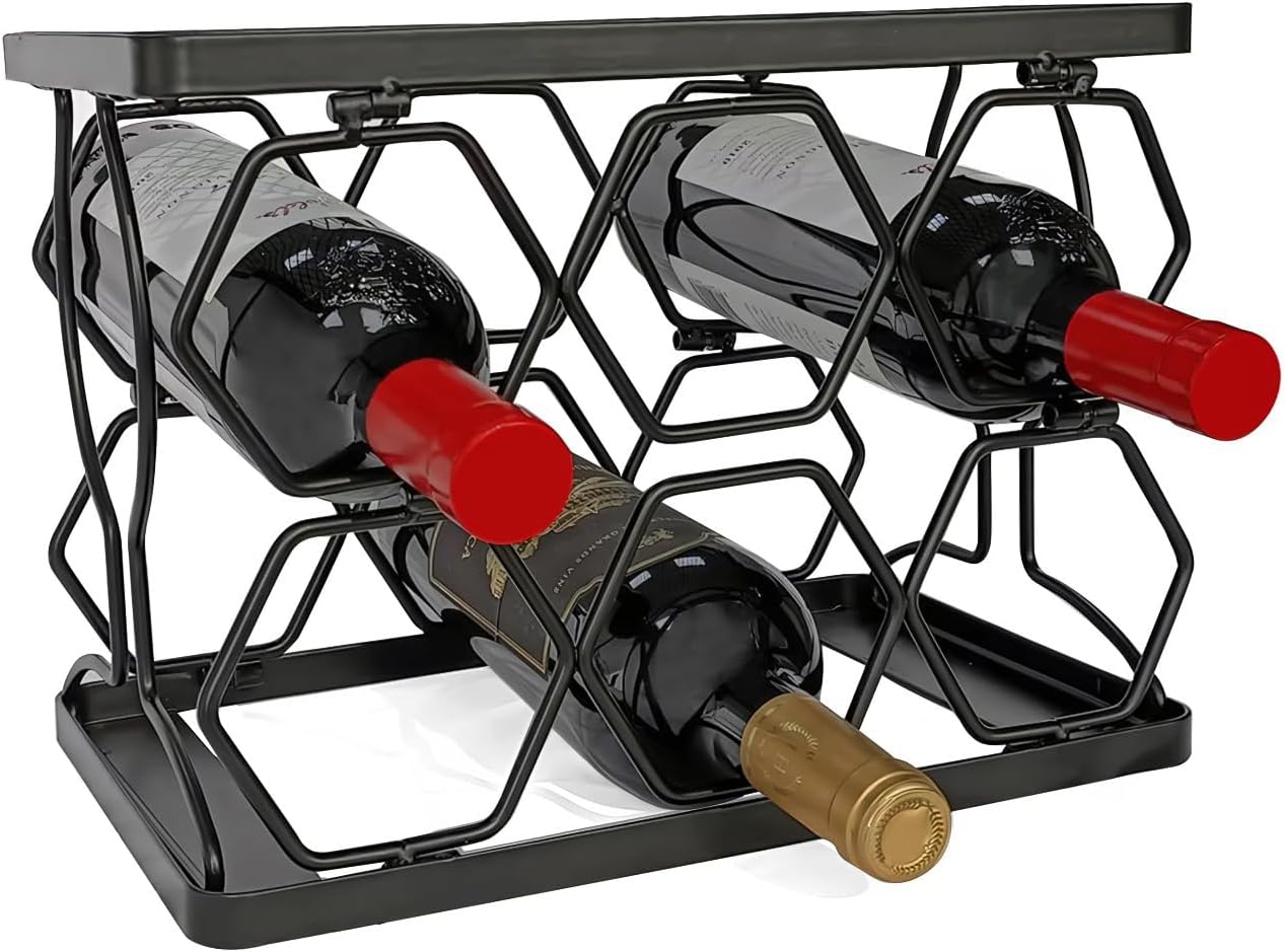 Amazon.com: TZnponr Counter Wine Rack-6 Bottle Freestanding Modern ...