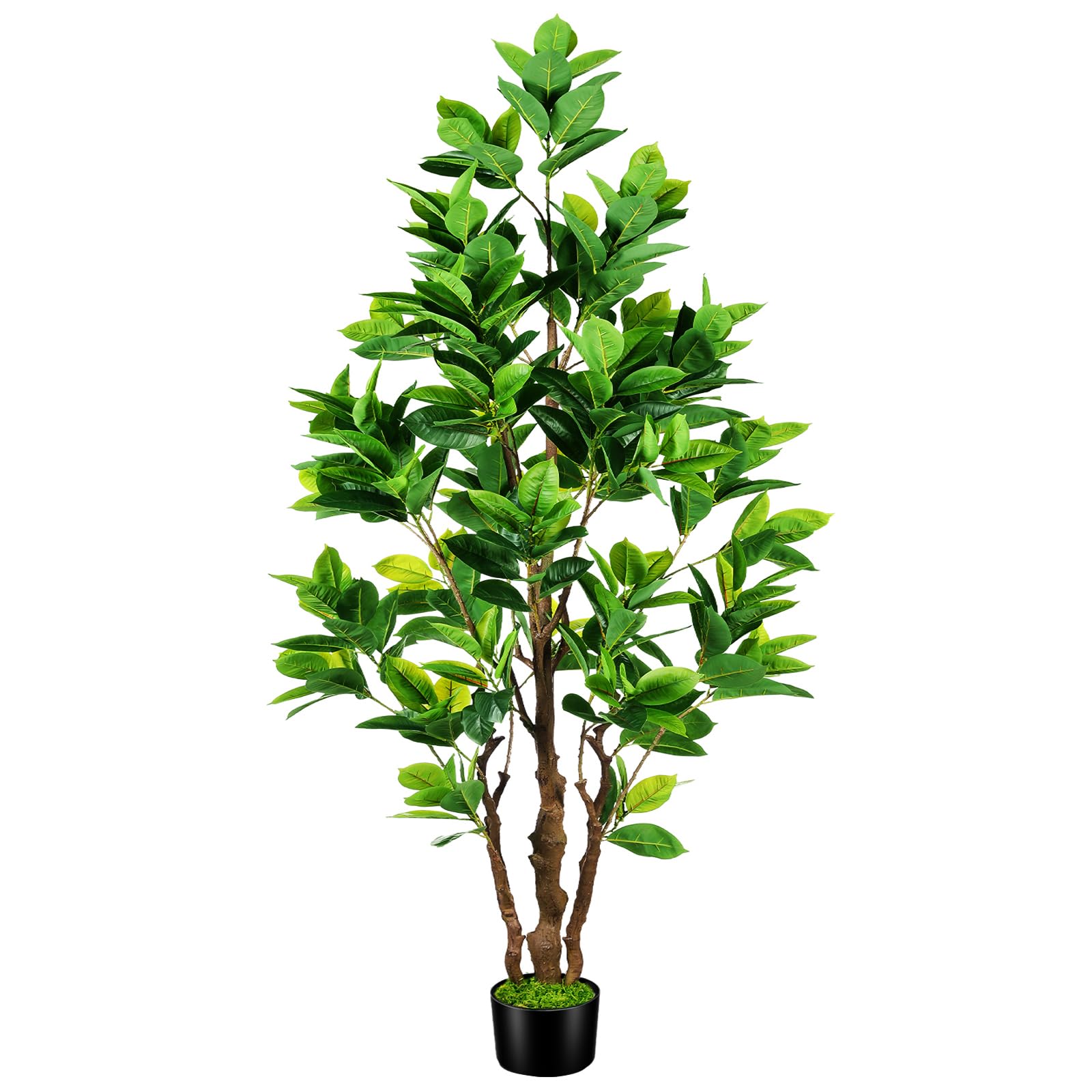 Amazon.com: OXLLXO 7.2ft Artificial Rubber Tree (85in) with Plastic ...