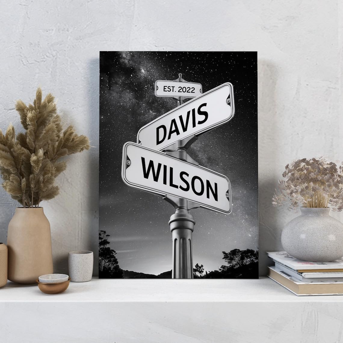 Amazon.com: Personalized Vintage Street Canvas Print, Crossroads Street ...