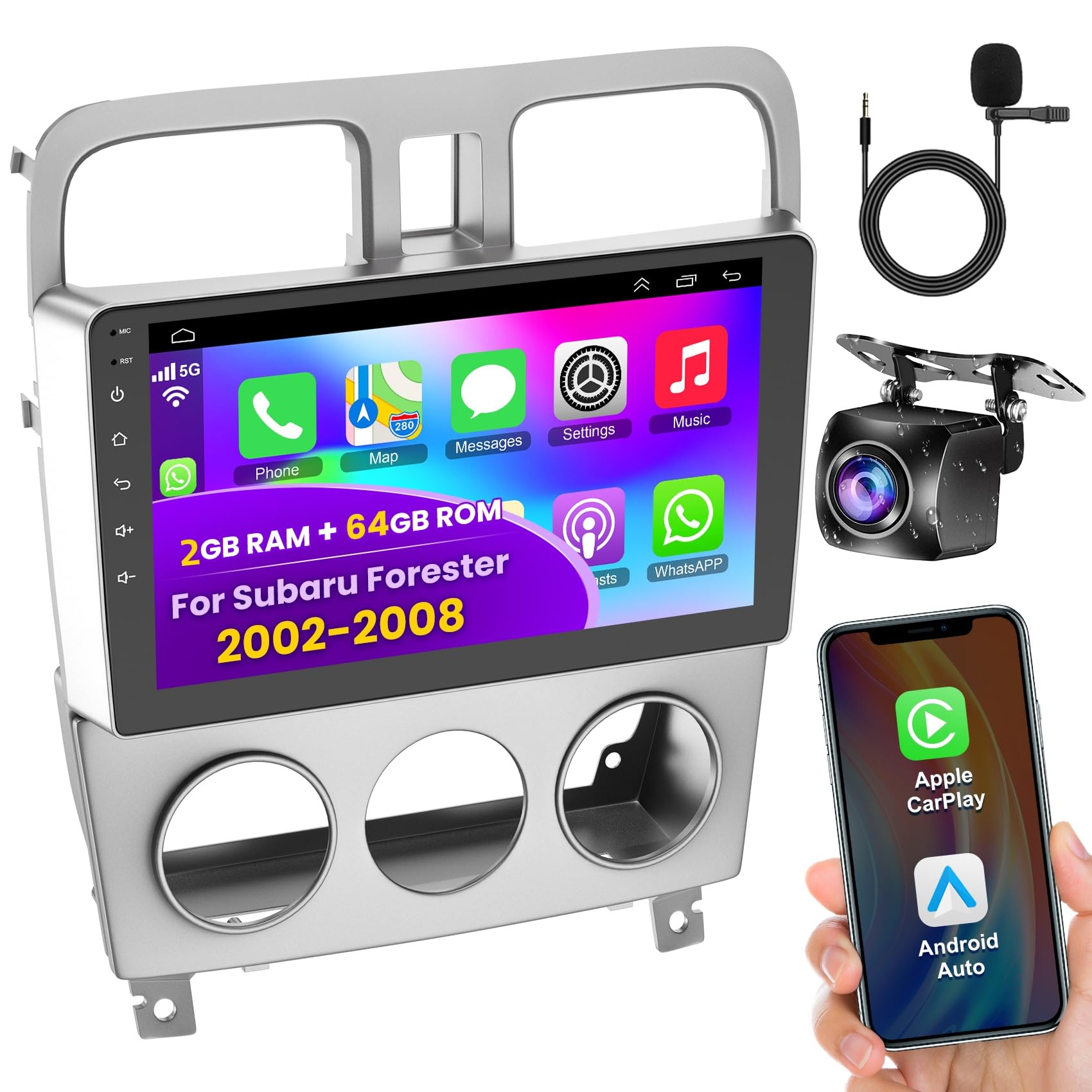 Amazon.com: for Subaru Forester Radio 2002-2008, 4+64 Stereo with ...