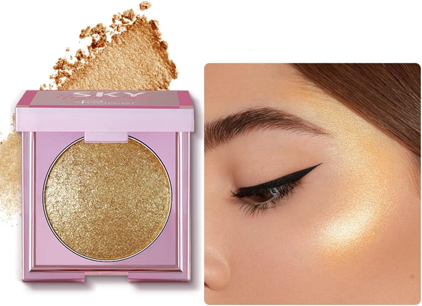 Amazon.com: MAEPEOR Face Highlighter Palette 8 Colors Shimmer Glitter ...