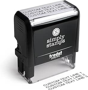 Amazon.com : Custom Address Stamp - 20 Font Options - 3 Line Self ...