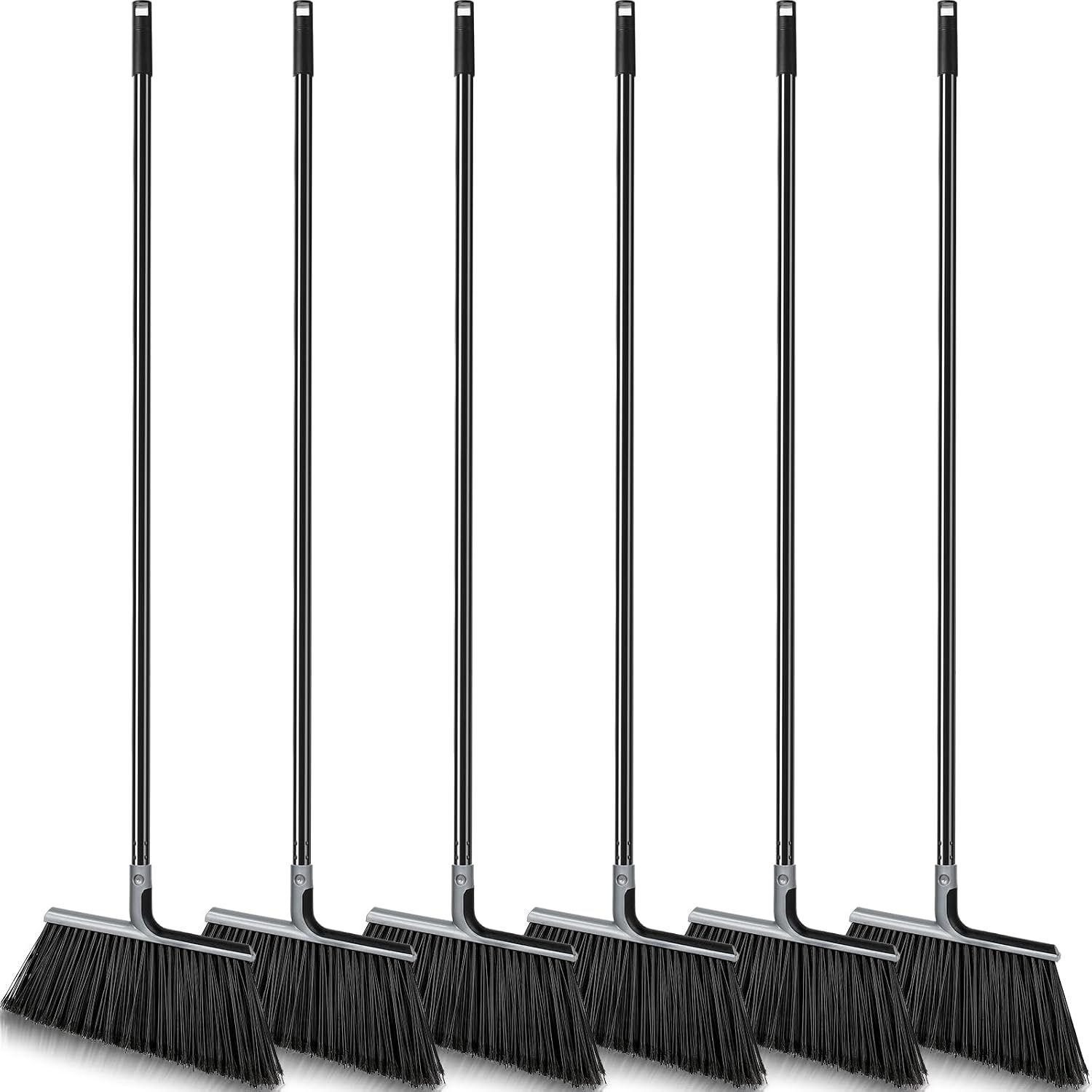 Amazon.com: Bokon 6 Pieces Commercial Broom Bulk Heavy Duty Brooms 53.4 ...