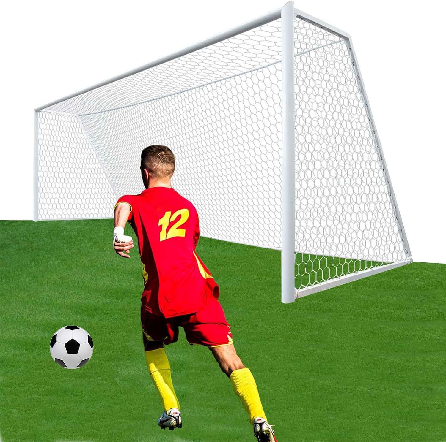 LalaKoo 1 Pack Full Size Soccer Net Goal Net Replacement 24x8 Ft Soccer ...