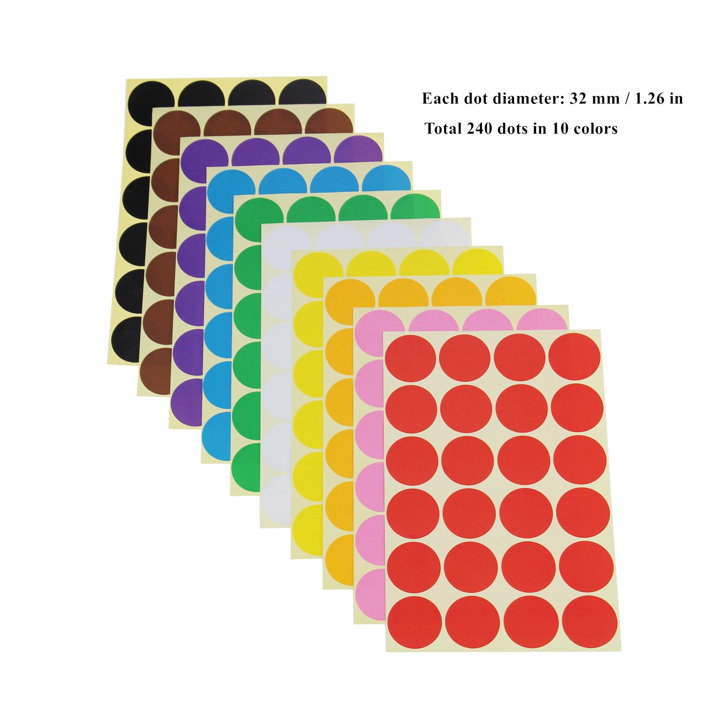 Small Velcro Dots 4 Sheets/pack Sticky Color Coding Labels Removable ...