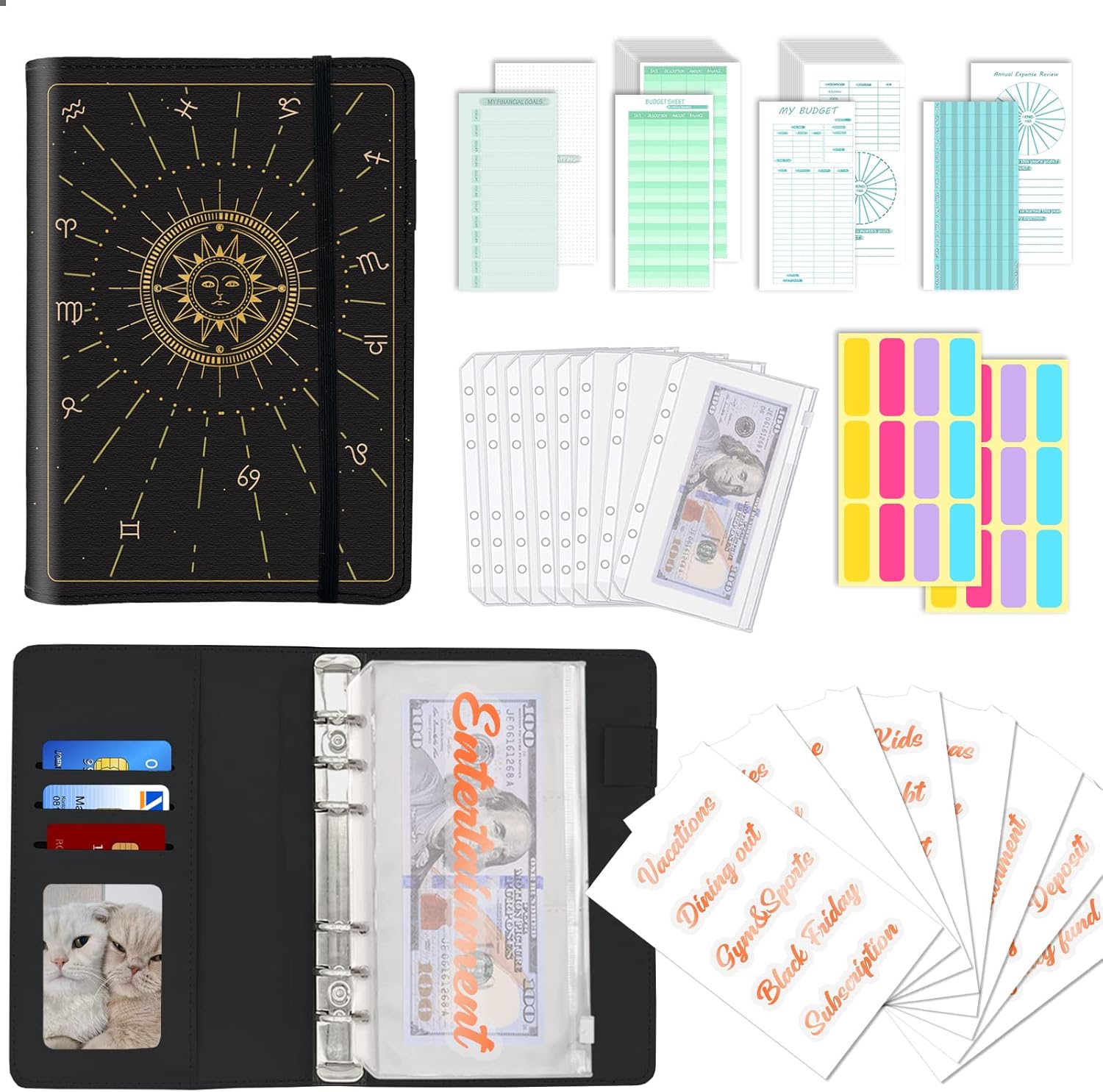 Amazon.com : A6 Budget Binder with Zipper Envelopes, Money Bill ...