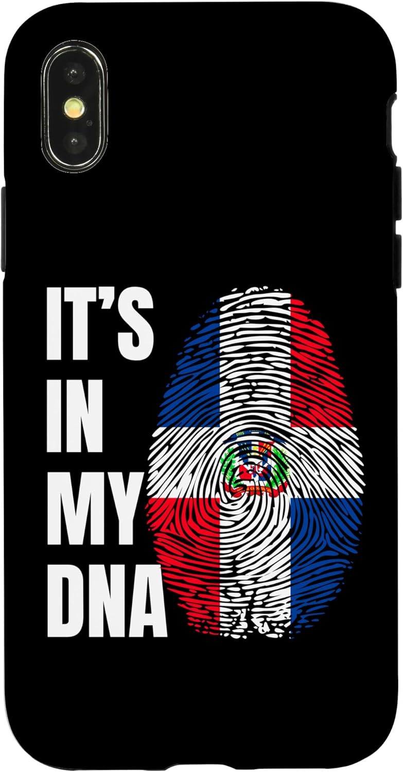Amazon.com: iPhone X/XS Fingerprint DNA Biometry Flag Dominican ...