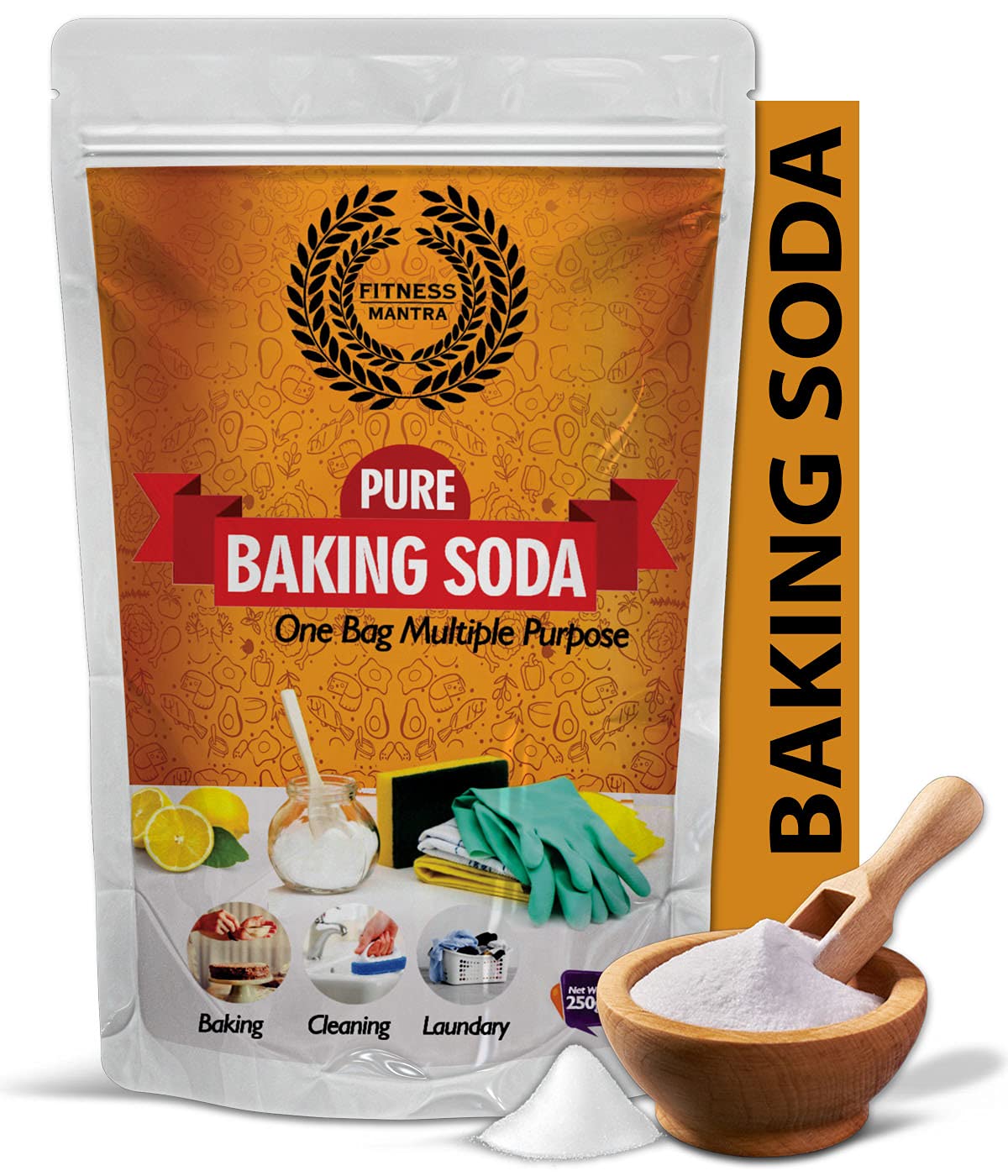 Fitness Mantra Baking Soda Pouch, 250 g : Amazon.in: Grocery & Gourmet ...