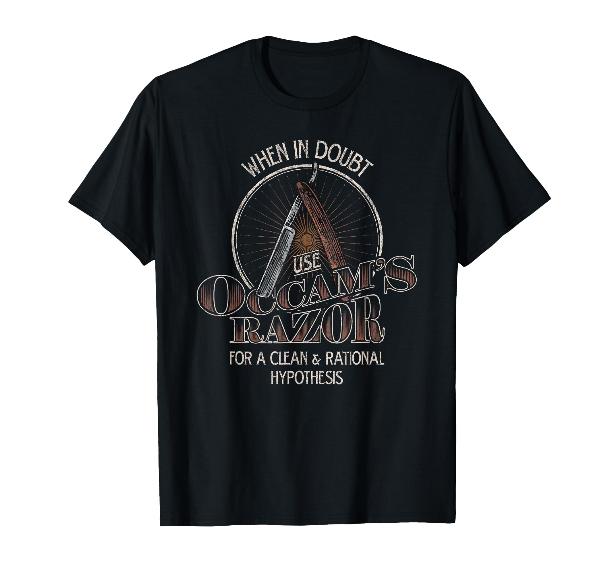Amazon.com: Occam's Razor Shirt Funny Philosophy Joke, Philosopher T ...