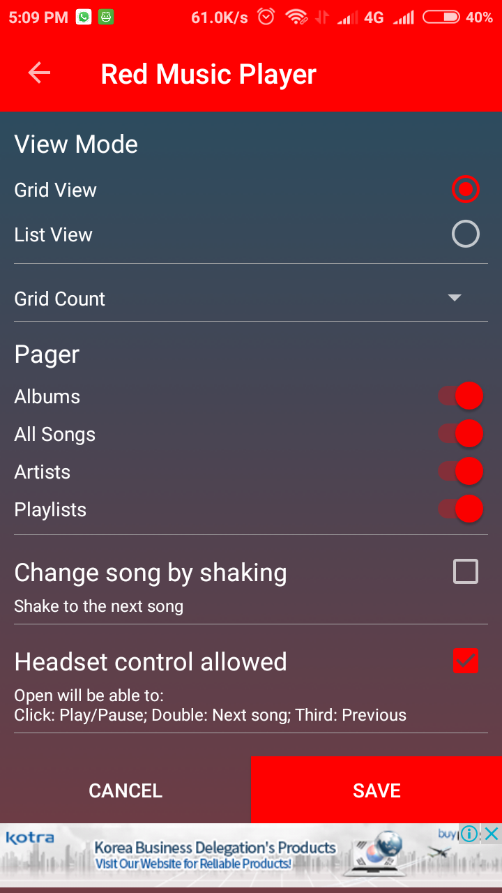 new red music player - App on Amazon Appstore
