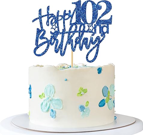 Amazon.com: RoadSea Happy 102nd Birthday Cake Topper - Old Woman Man ...