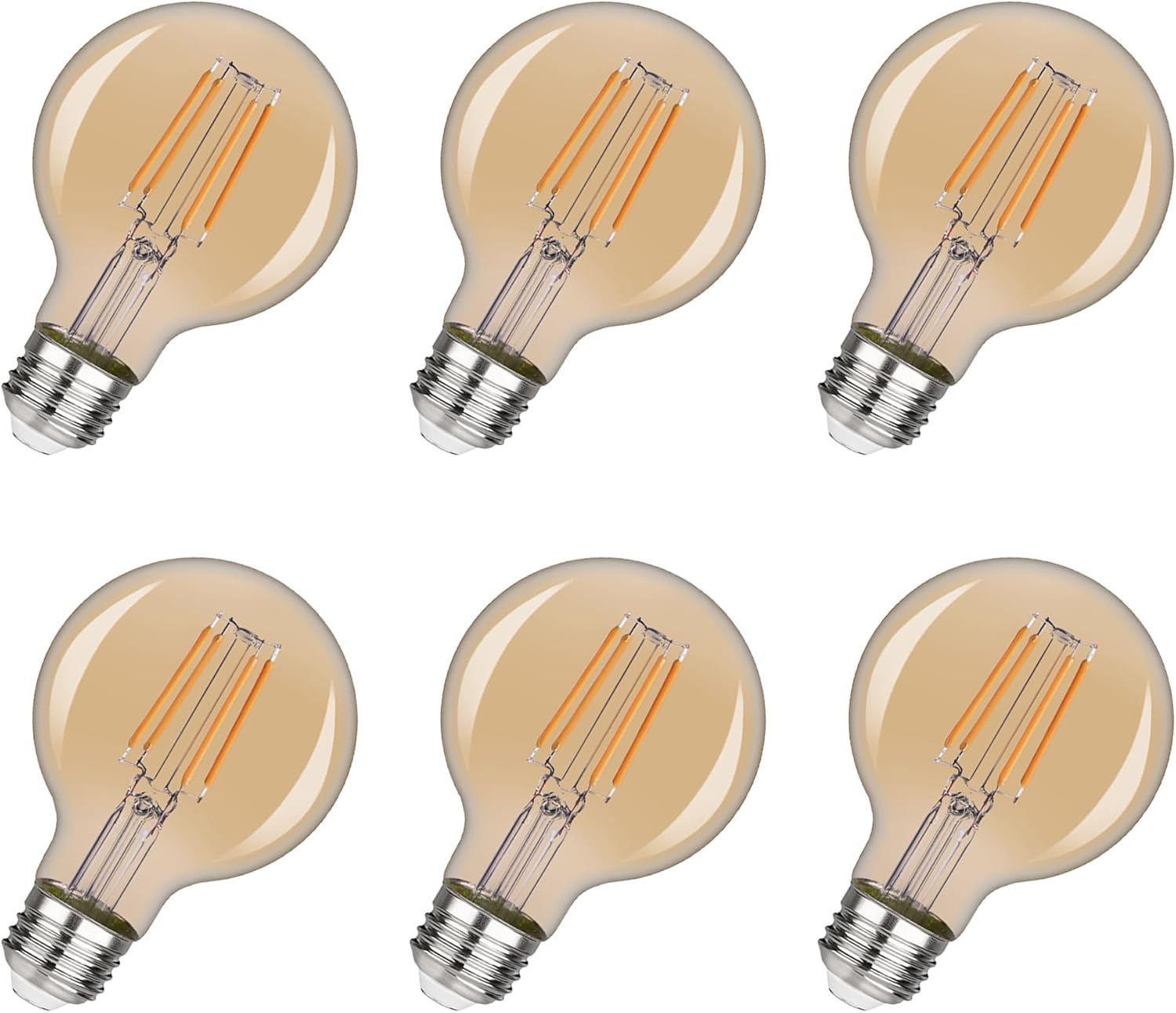 Erxiugs Vintage G25 Edison Light Bulb, E26 Base LED Globe Bulbs, 5W ...