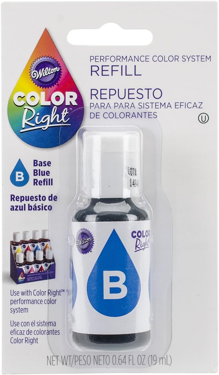 Amazon.com: Wilton Color Right Food Color System Refill, .7oz, Blue ...