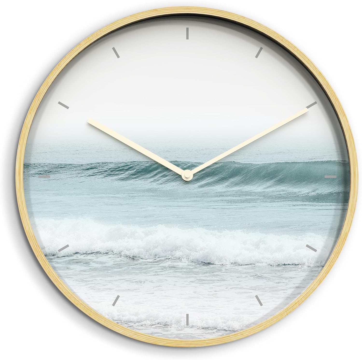 Amazon.com: SIGNLEADER 24 Inches Round Wooden Wall Clock Silent Battery ...