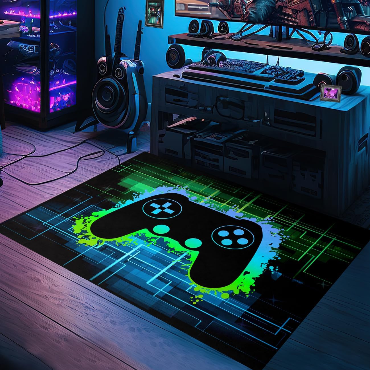Amazon.com: Gamer Rug for Boys Room - Video Game Rugs for Kids Bedroom ...