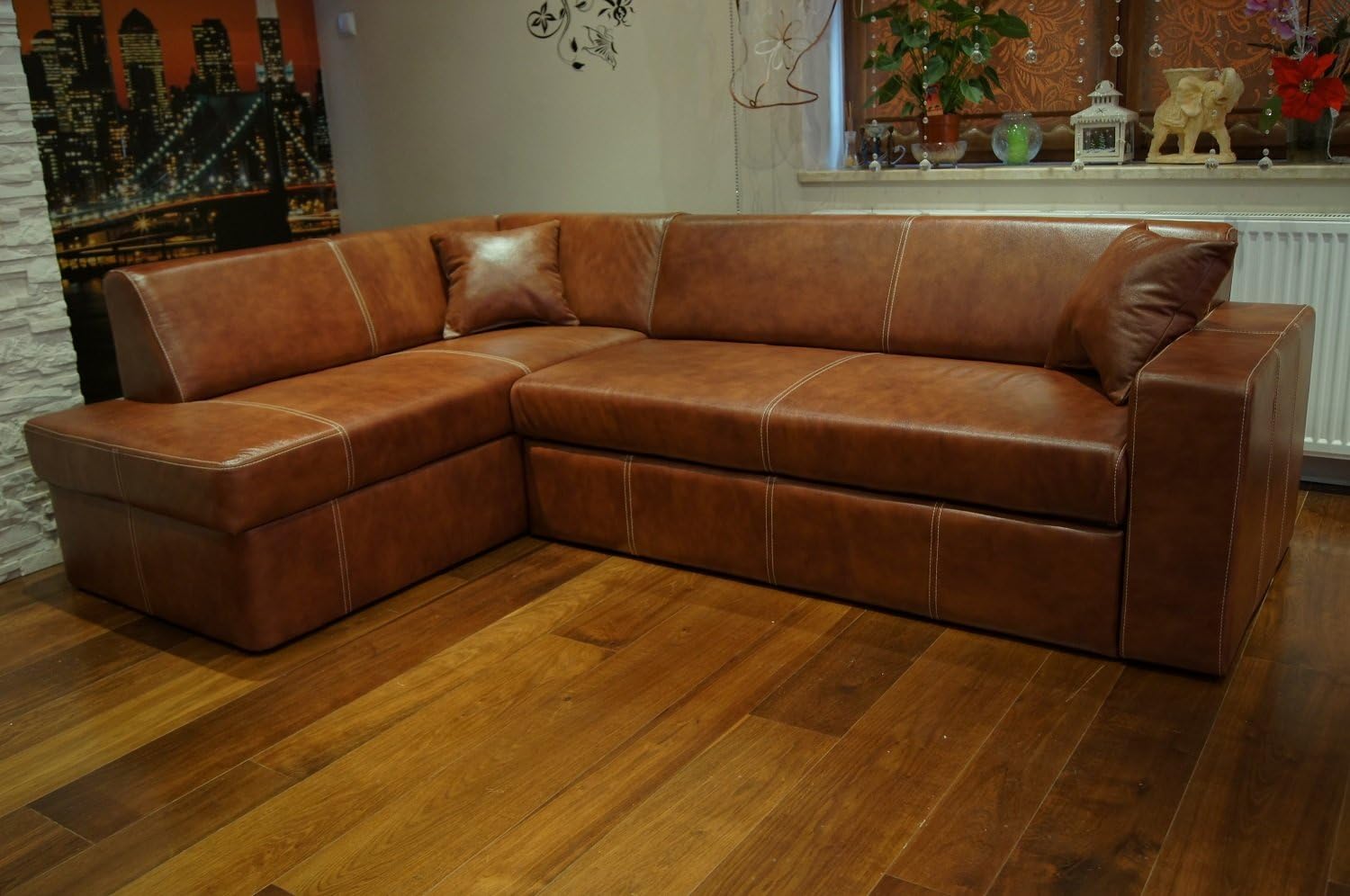 Quattro Meble Echtleder Ecksofa Antalya I 245 x 164cm + 2 x Lederkissen ...
