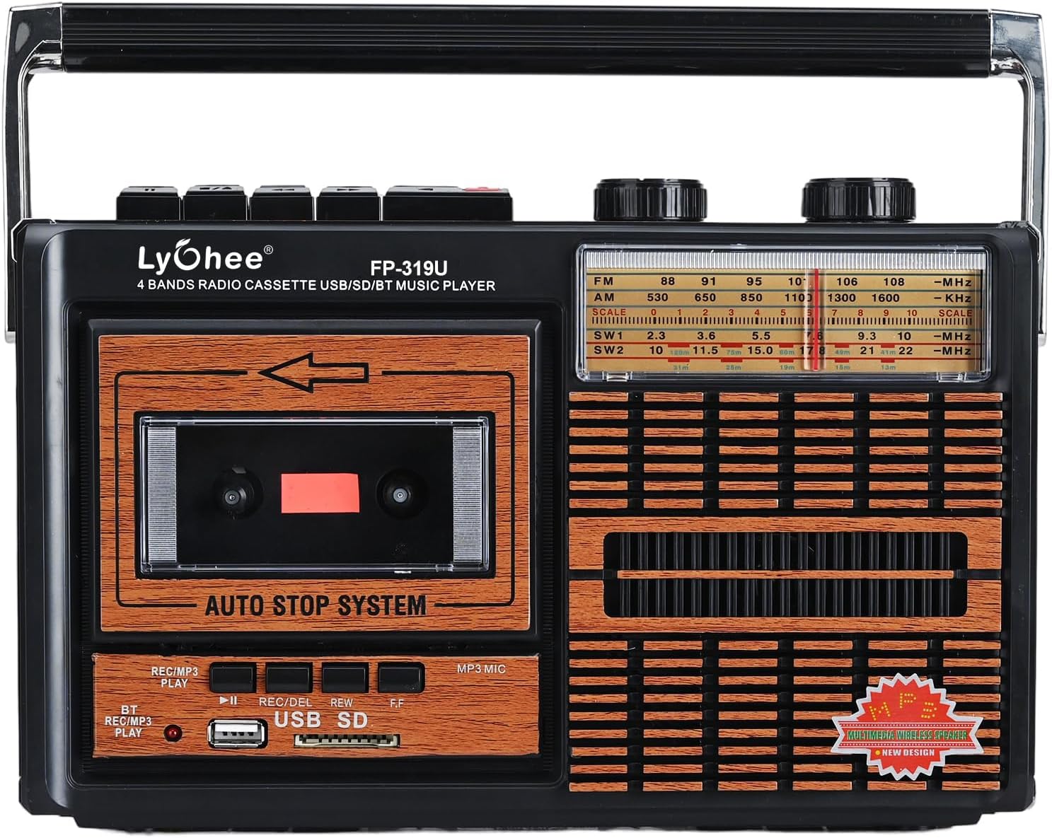 Silva Schneider Retro Boombox Portable Stereo, Radio Cassette Recorder ...