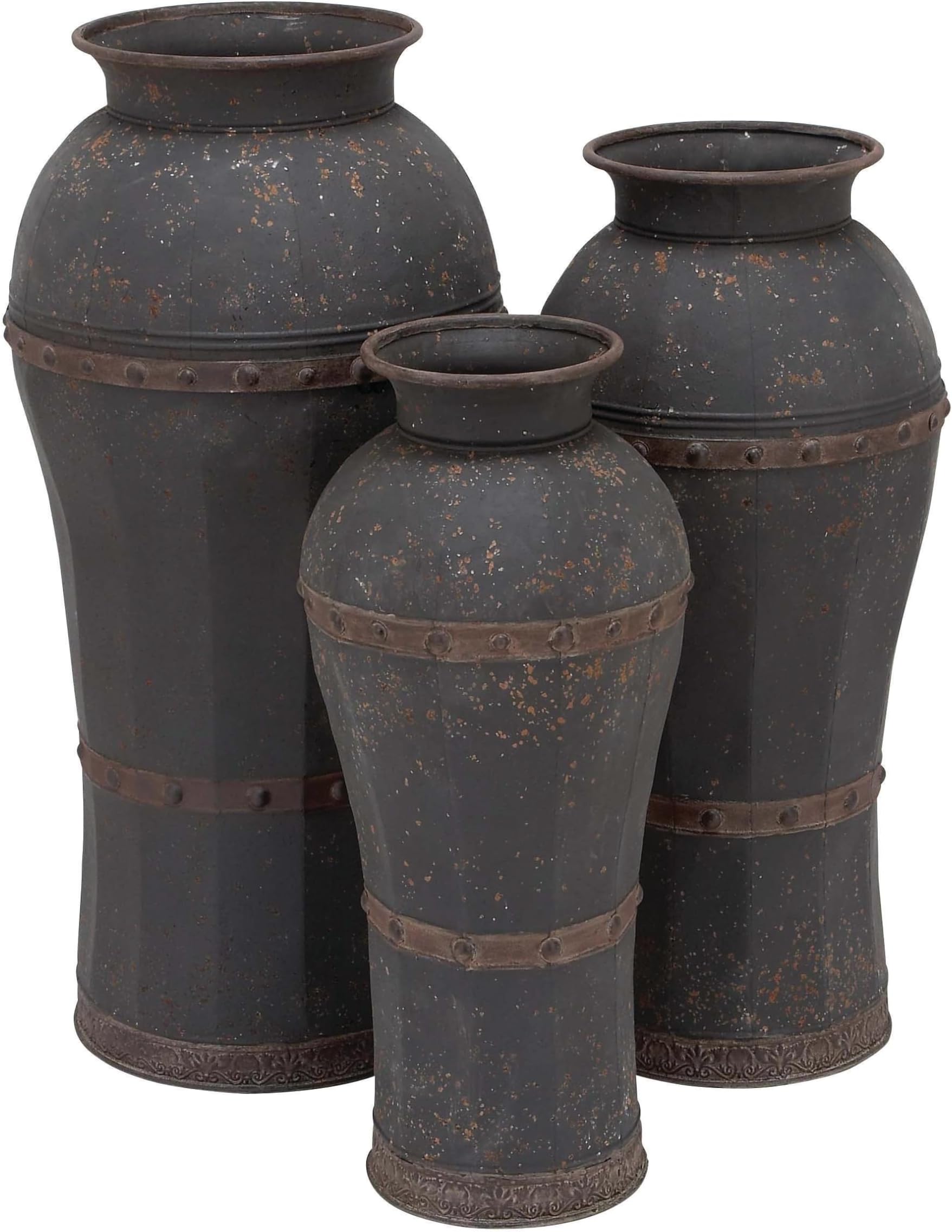 Amazon.com: Deco 79 Metal Floral Decorative Vase Embossed Centerpiece ...