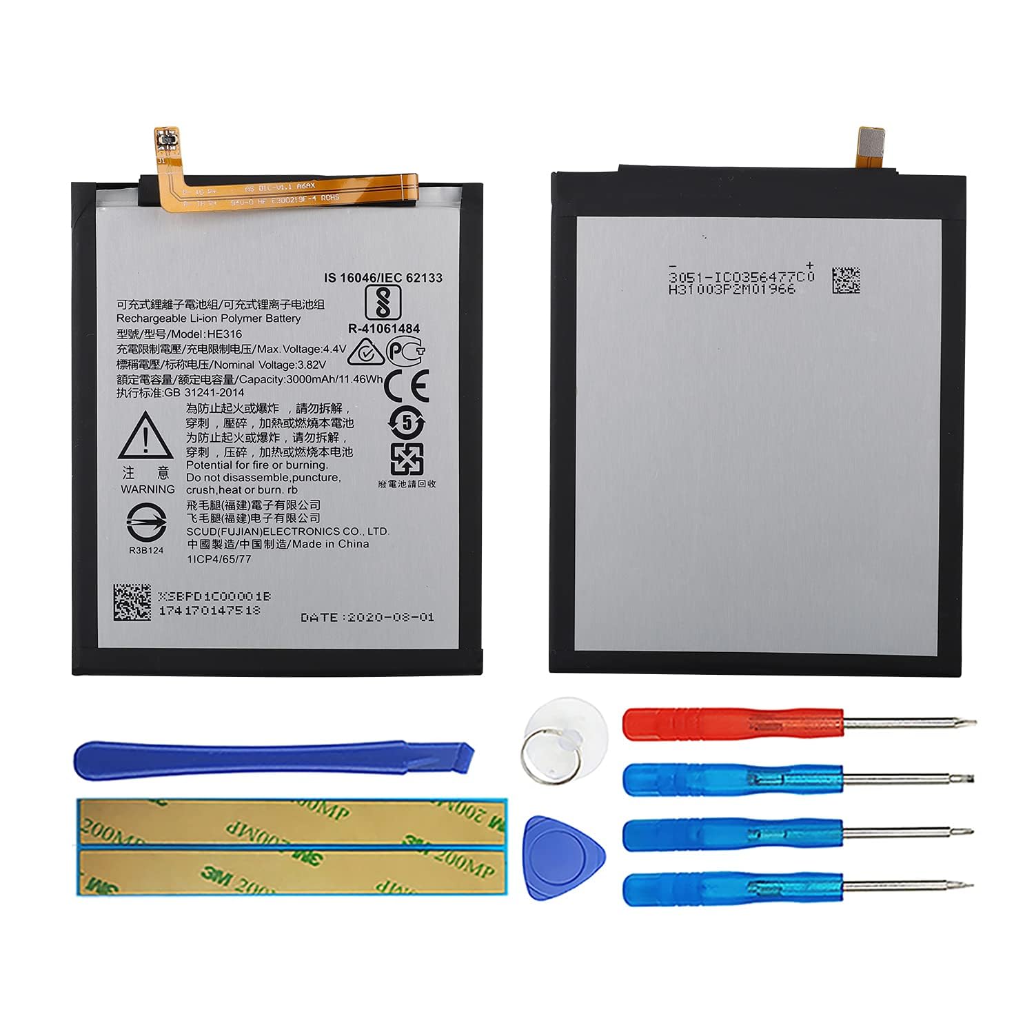 Amazon.com: Duotipa Battery HE316 Compatible with Nokia 6 Nokia N6 TA ...