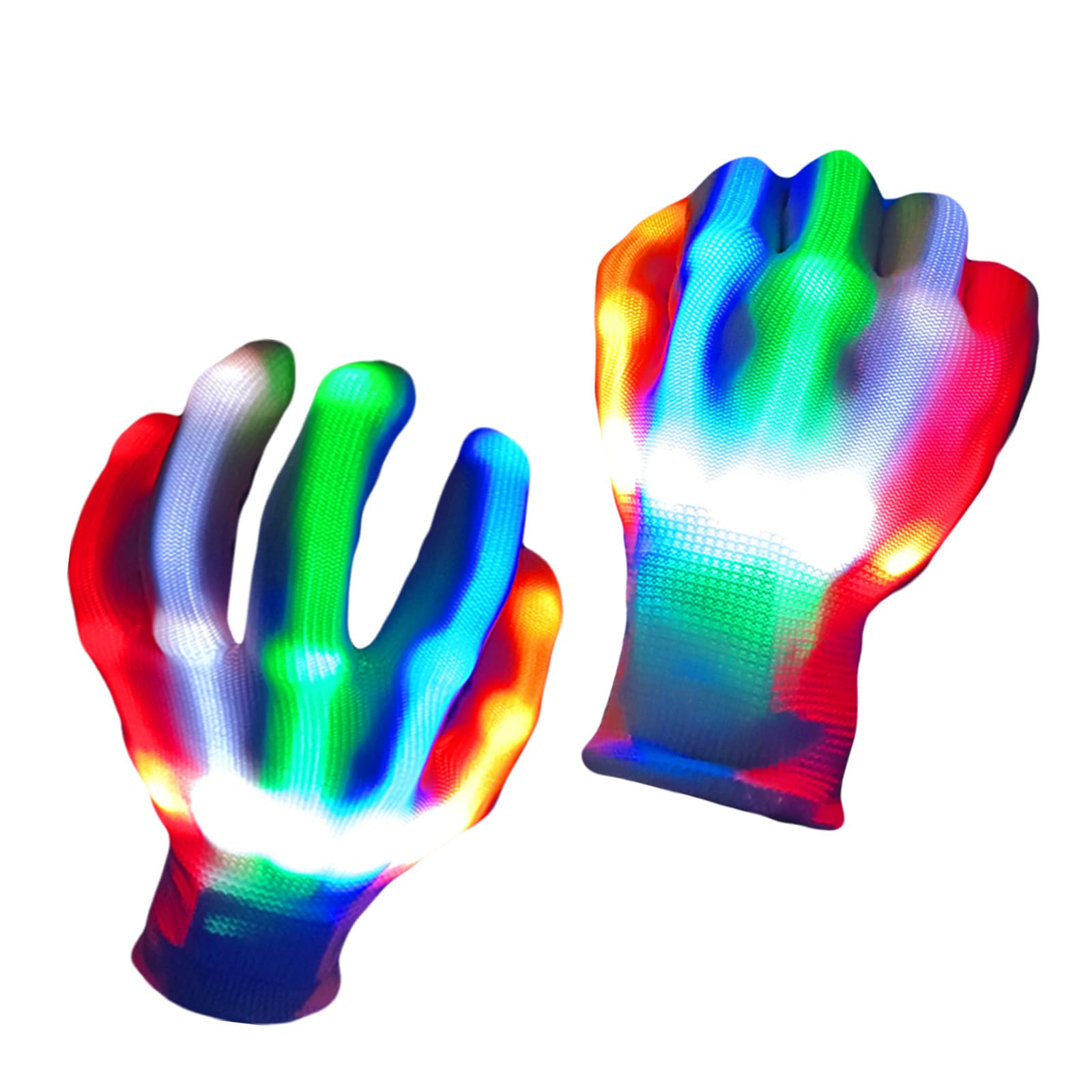 Amazon.com: COTRUERE Led Light up Gloves Rainbow Easter Gifts for Kids and Adults Rave Light ...