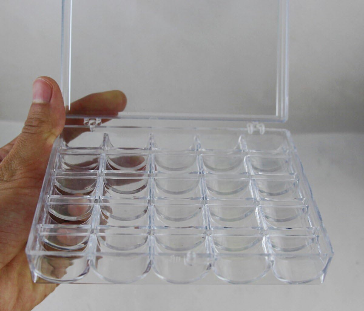 Amazon.com: WellieSTR 2 Pieces Plastic Clear Bobbin Box Organizer Empty ...