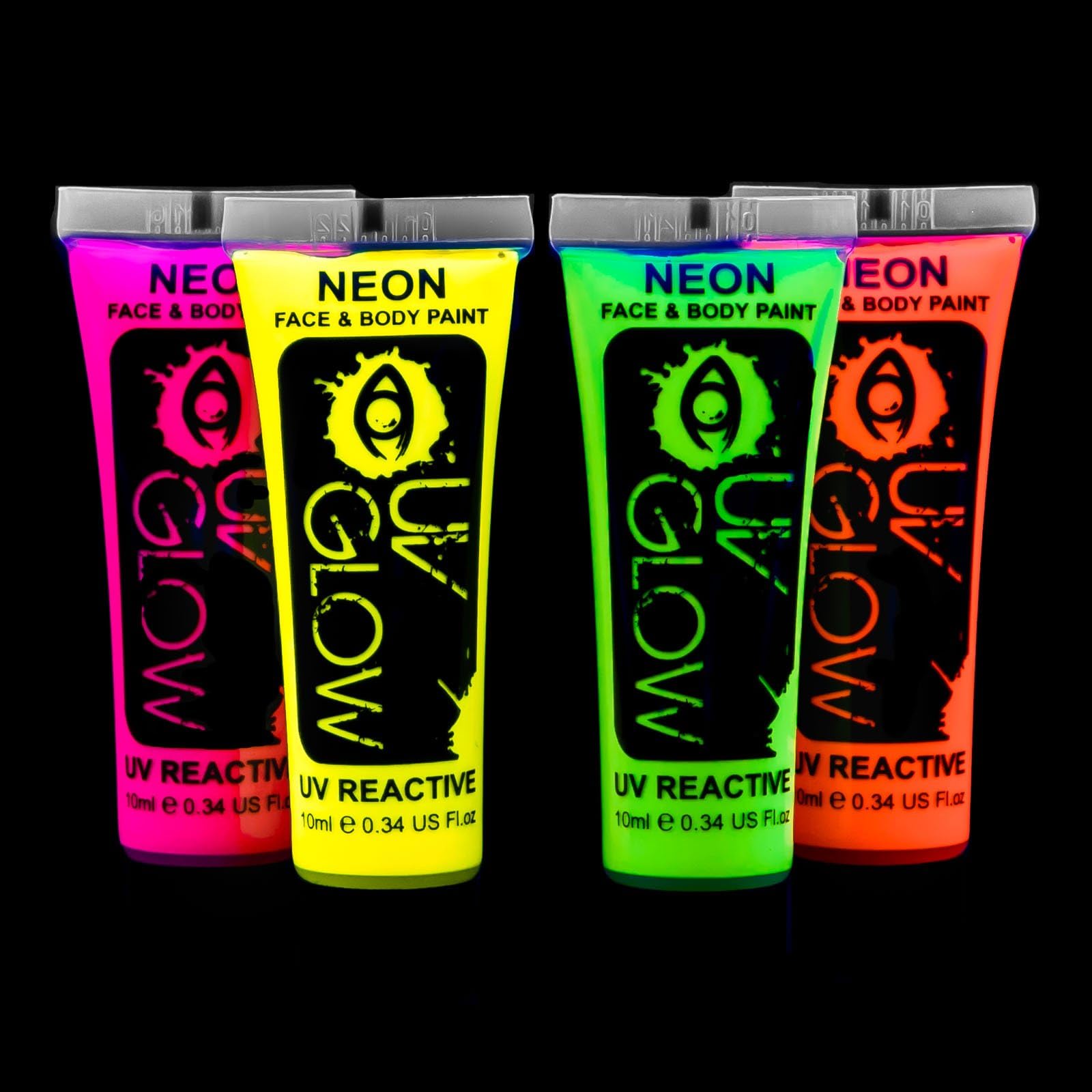 Amazon.com : UV Glow Neon Body Paint Set of 8 - 0.68oz Each, Glow in ...