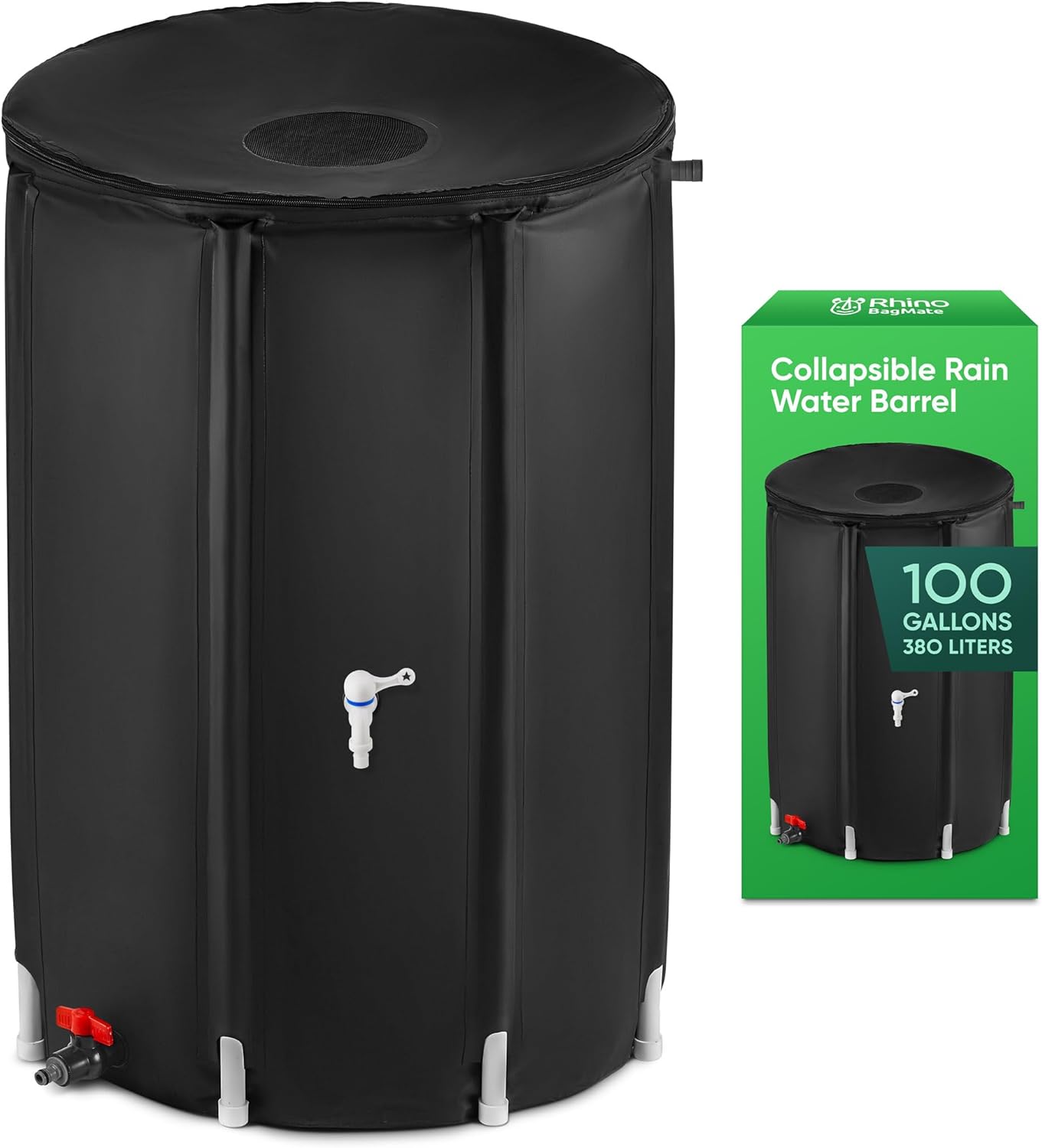 Amazon.com : Rhino CLEARMATE Collapsible Rain Barrel | 100-Gal Extra ...